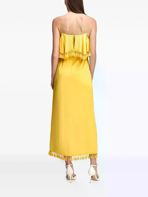 Cinq À Sept Luma Tassel-trim Ruffled Midi Dress