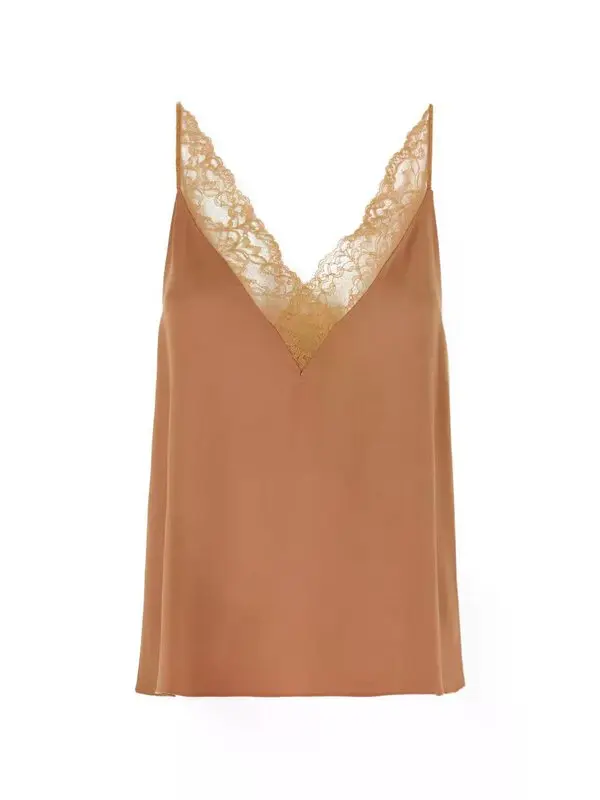 FORTE_FORTE Lace-trim Top - Pink