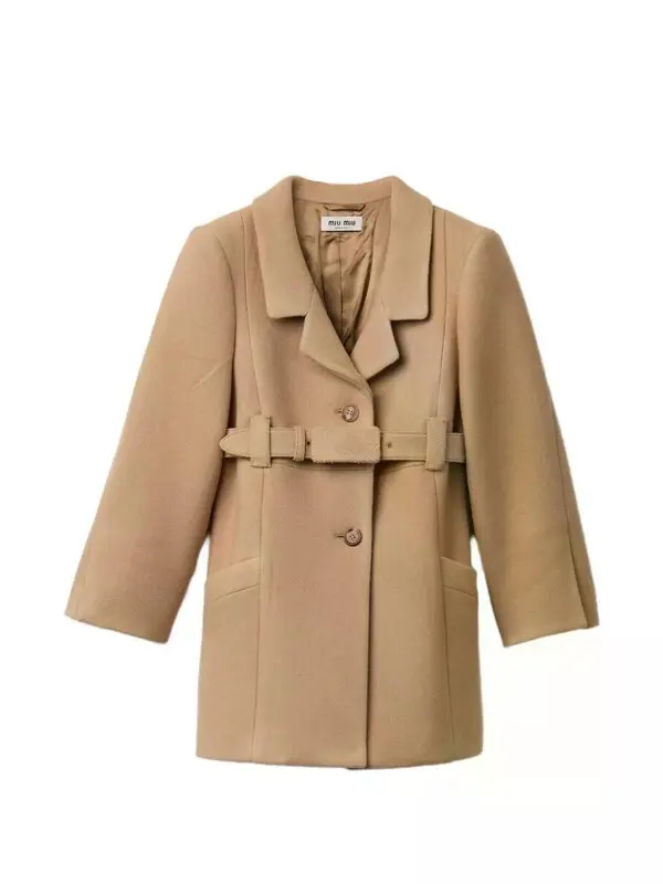 Miu Miu Single-breasted Double Wool Coat