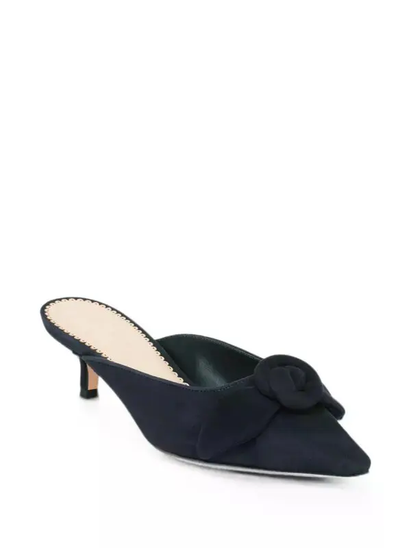 Cinq À Sept Layla Calf Suede Knot Detail Mules