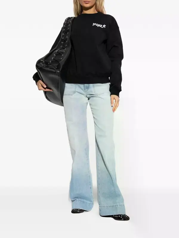 Hunza G Logo-embroidered Sweatshirt - Black
