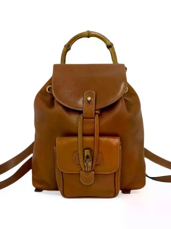 Gucci 20th Century Calfskin Bamboo Backpack