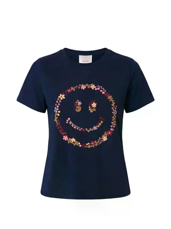 Cinq À Sept Wildflower-embroidery Shrunken T-shirt