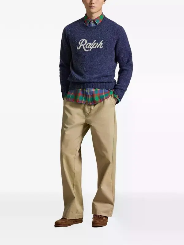 Polo Ralph Lauren Logo Intarsia Crew Neck Sweater