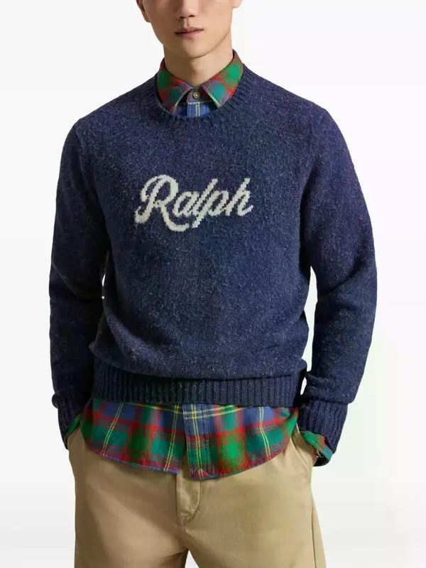 Polo Ralph Lauren Logo Intarsia Crew Neck Sweater