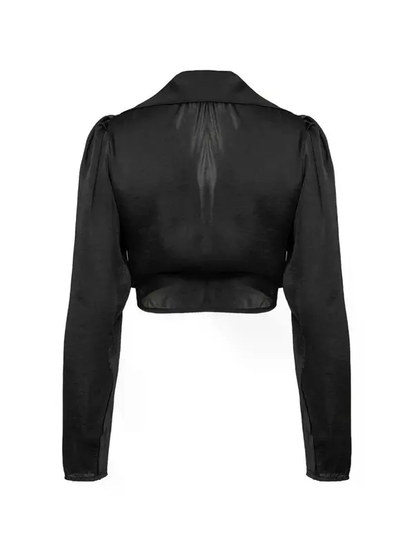 PARAMIDONNA Pearl Cropped Tie-front Shirt