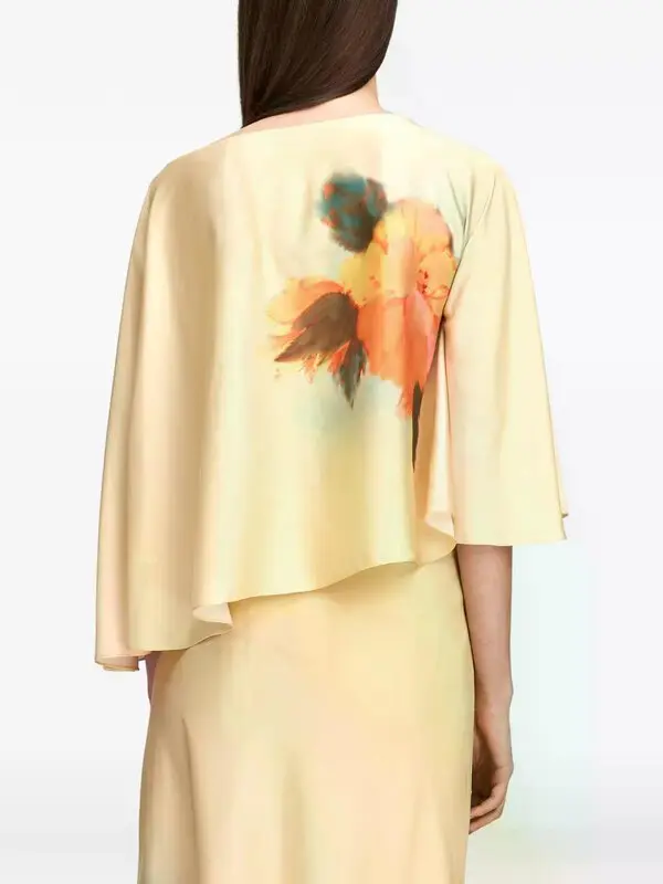 Cinq À Sept Watercolor Floral Print Asymmetrical One-shoulder Top