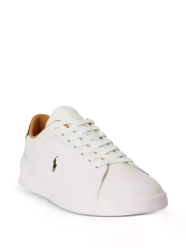 Polo Ralph Lauren Logo Embroidered Leather Sneakers