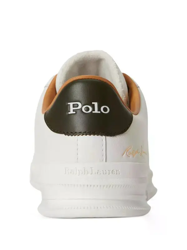 Polo Ralph Lauren Logo Embroidered Leather Sneakers