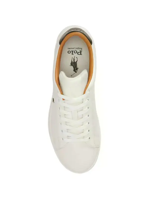 Polo Ralph Lauren Logo Embroidered Leather Sneakers