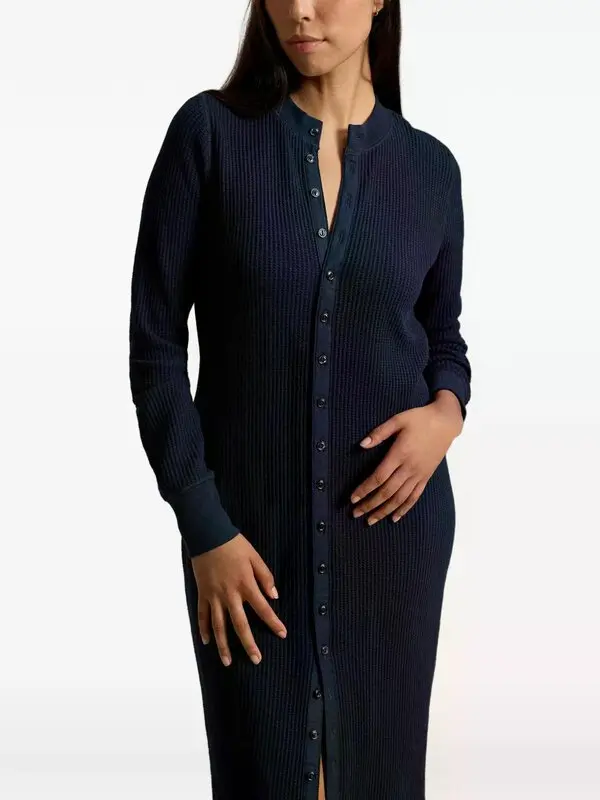 Polo Ralph Lauren Waffle-knit Cotton Maxi Dress - Blue