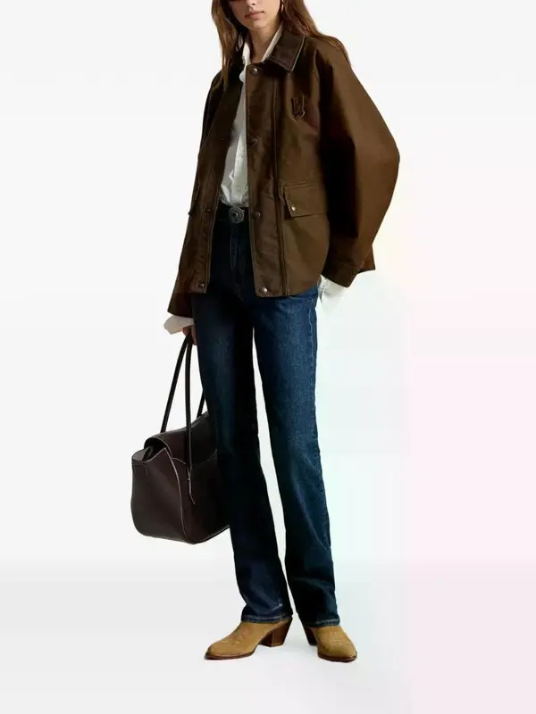 Polo Ralph Lauren Cotton Bomber Jacket With Leather Collar
