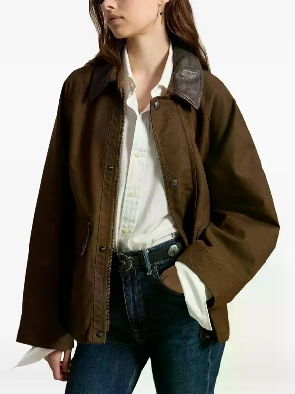 Polo Ralph Lauren Cotton Bomber Jacket With Leather Collar