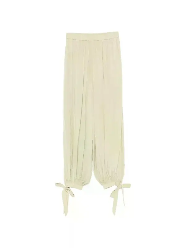 Chloé Tie-cuff Satin Trousers - Green