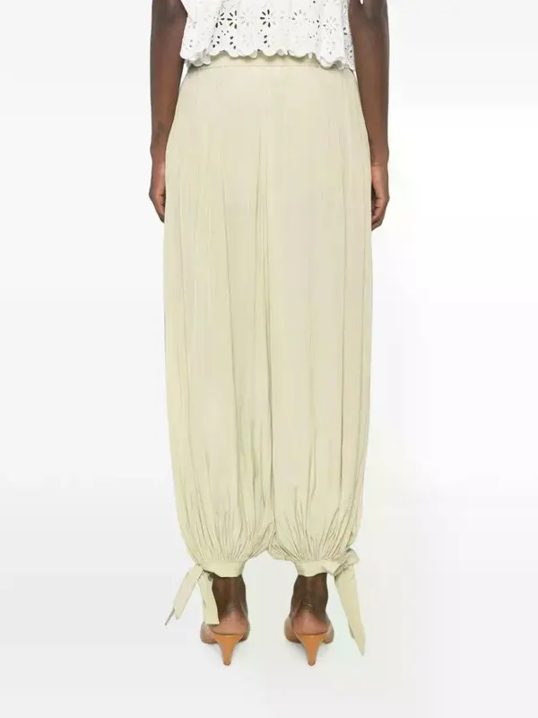 Chloé Tie-cuff Satin Trousers - Green
