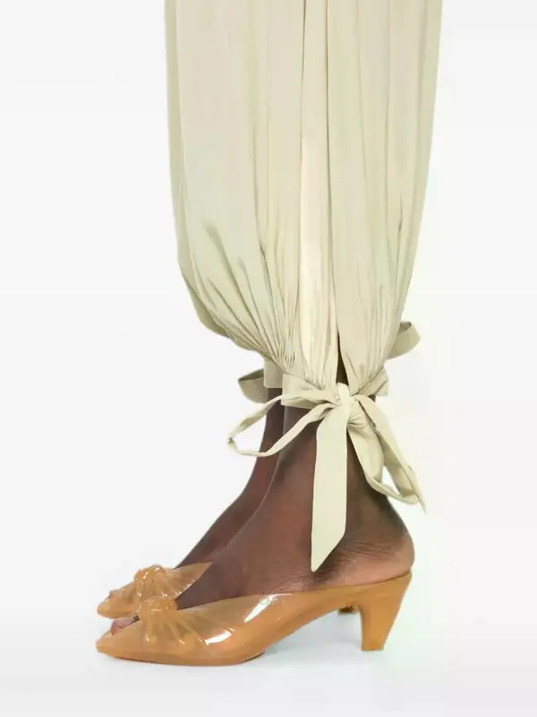 Chloé Tie-cuff Satin Trousers - Green