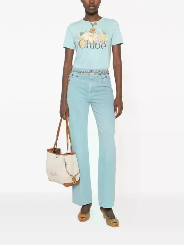 Chloé Logo-patch Wide-leg Jeans