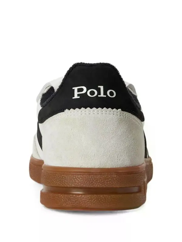 Polo Ralph Lauren Leather And Suede Logo Embroidered Sneakers