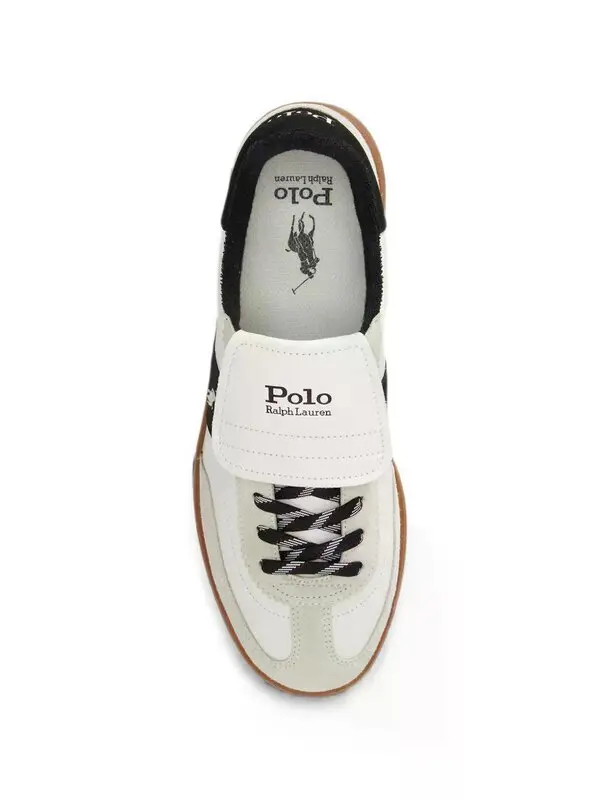 Polo Ralph Lauren Leather And Suede Logo Embroidered Sneakers