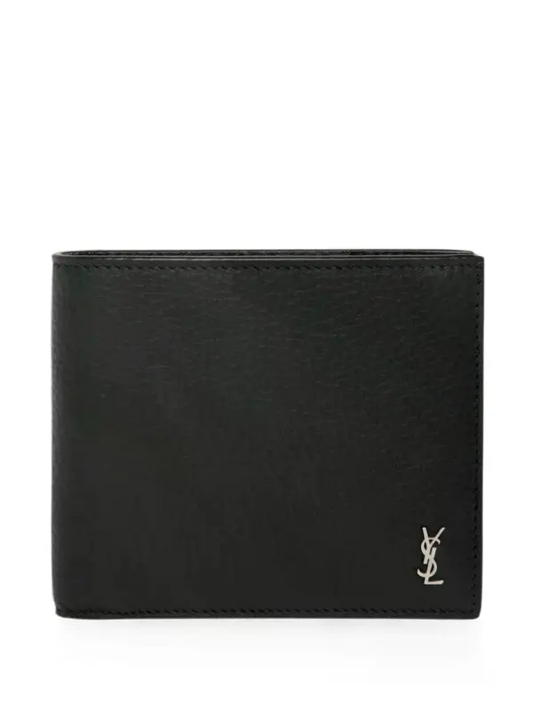 Saint Laurent Tiny Cassandre East/west Wallet In Grained Leather