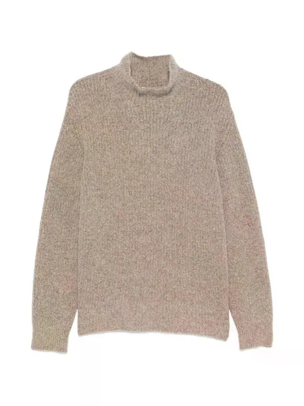 ROBERTO COLLINA Ribbed Knit High-neck Sweater - Neutrals