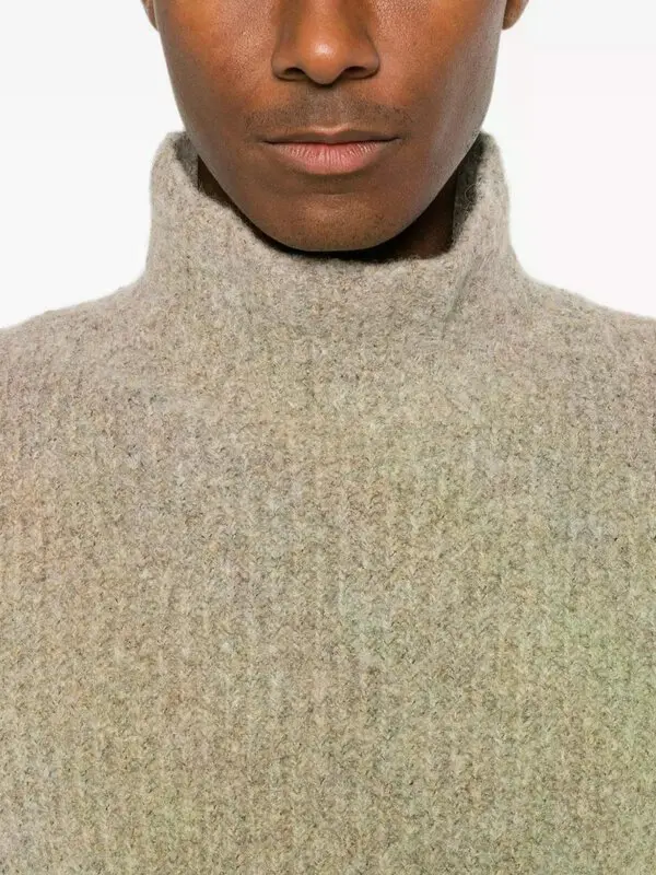 ROBERTO COLLINA Ribbed Knit High-neck Sweater - Neutrals
