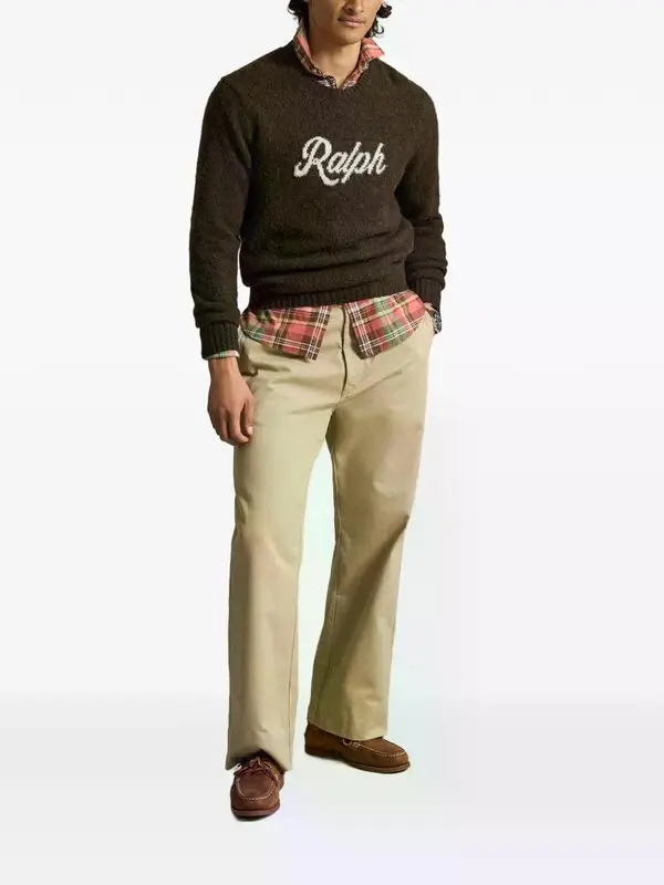 Polo Ralph Lauren Logo Intarsia Crew Neck Sweater