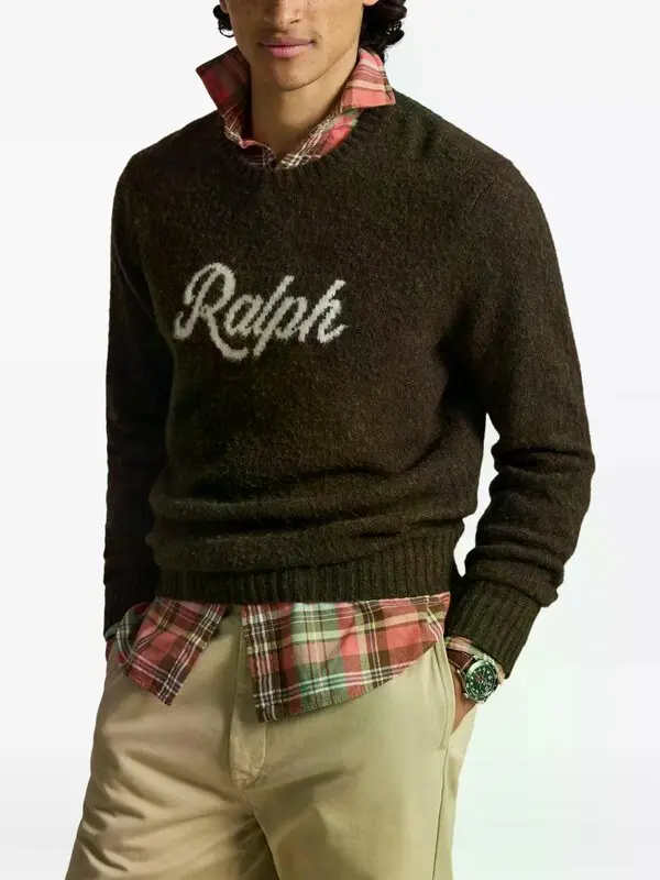Polo Ralph Lauren Logo Intarsia Crew Neck Sweater