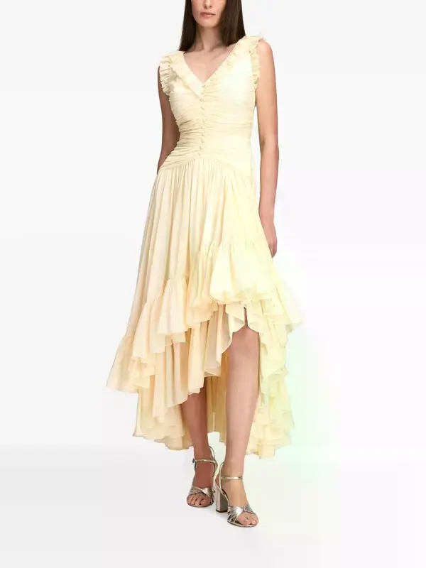 Cinq À Sept Rosalba Ruffled Asymmetric Dress - Neutrals