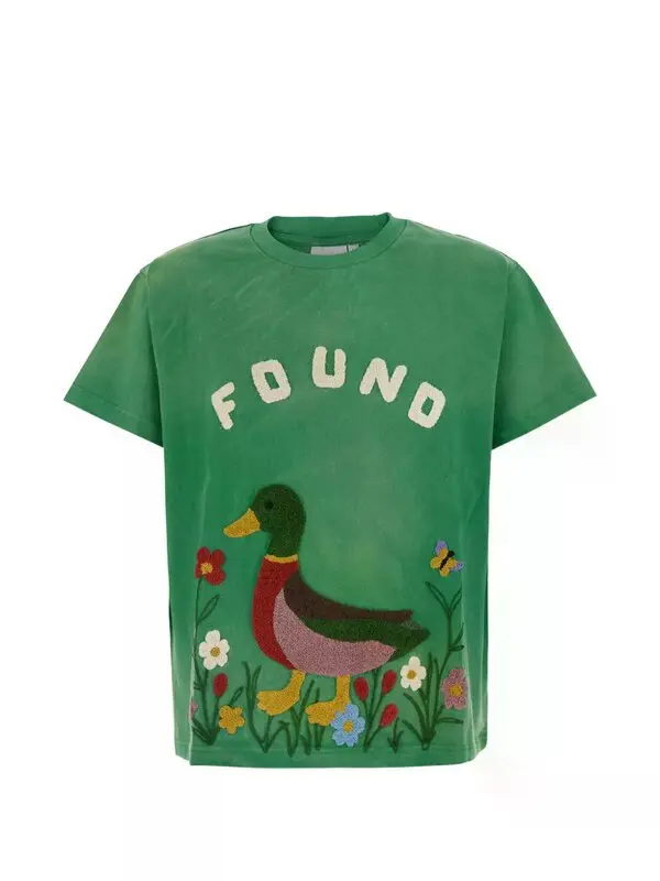 FOUND Duck-patch T-shirt - Green