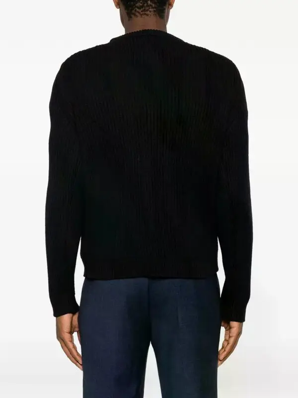 DRUMOHR Ribbed Knit Wool Crew Neck Sweater