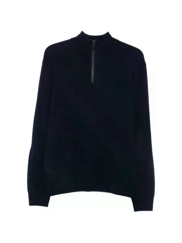 Canali Half-zip Waffle-knit Sweater