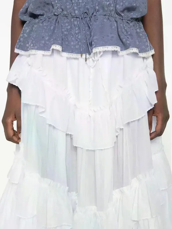 Chloé Ruffled-trim Tiered Midi Skirt