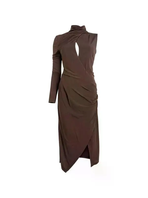 Pinko Cadillac Cut-out Asymmetric Midi Dress