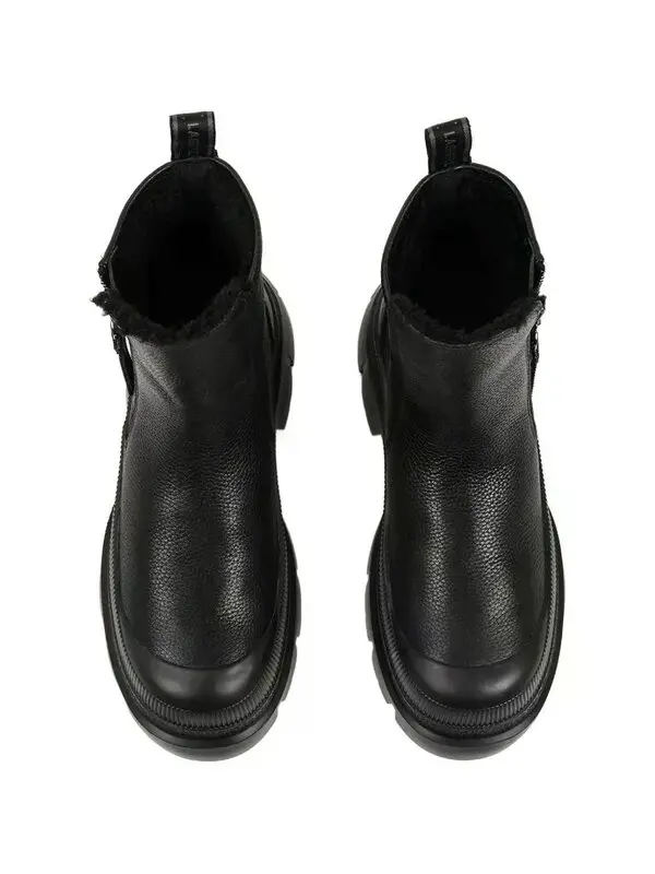 Karl Lagerfeld Logo-embossed Leather Ankle Boots