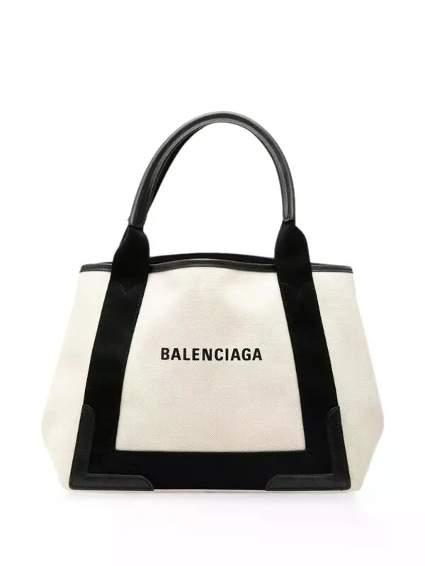 Balenciaga 2019 Canvas Navy Cabas S Tote Bag