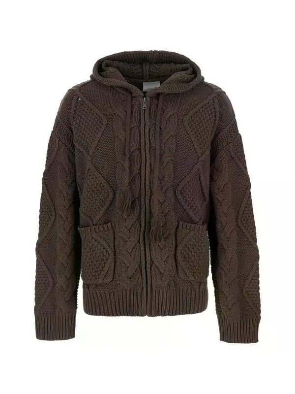 FOUND Cable-knit Zip-up Hoodie