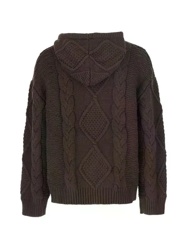 FOUND Cable-knit Zip-up Hoodie