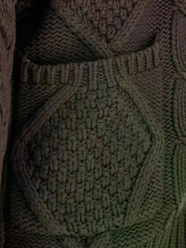 FOUND Cable-knit Zip-up Hoodie