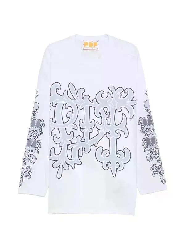 PDF Graphic-print Long-sleeve T-shirt - White