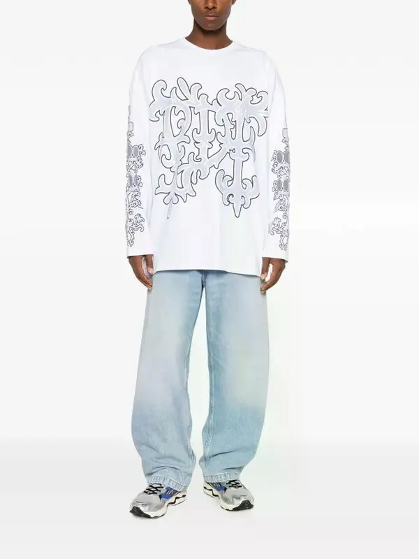 PDF Graphic-print Long-sleeve T-shirt - White