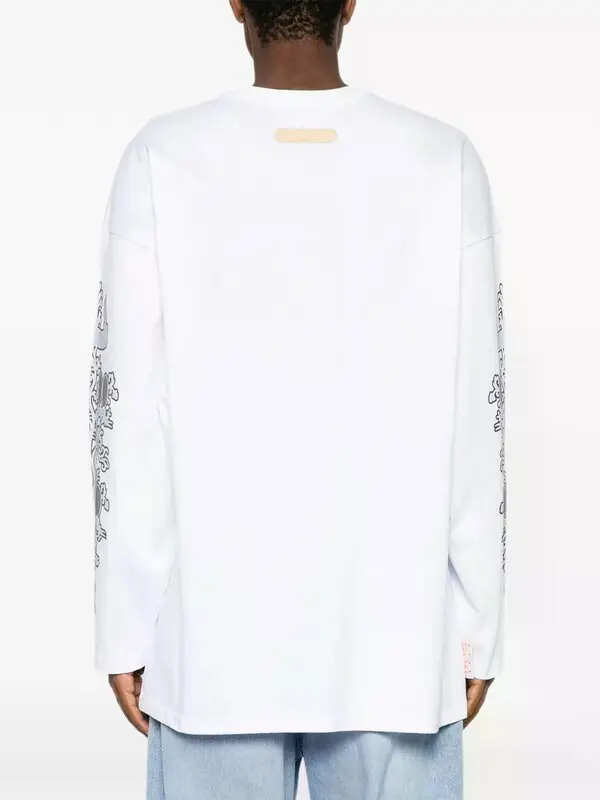 PDF Graphic-print Long-sleeve T-shirt - White