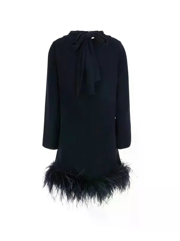 P.a.r.o.s.h Feather-trim Bow-detail Mini Dress