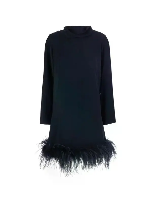 P.a.r.o.s.h Feather-trim Bow-detail Mini Dress