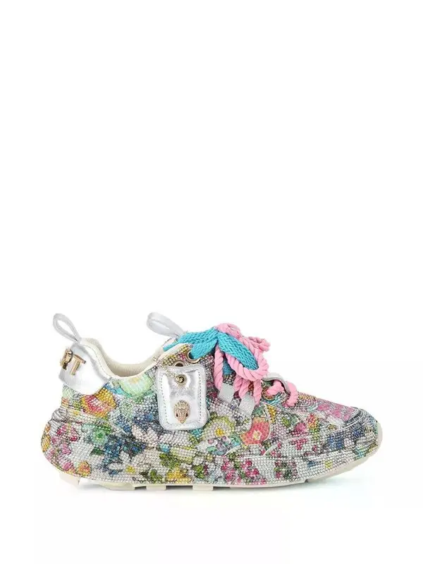 Kurt Geiger Floral Sequin Embellished Lace-up Sneakers