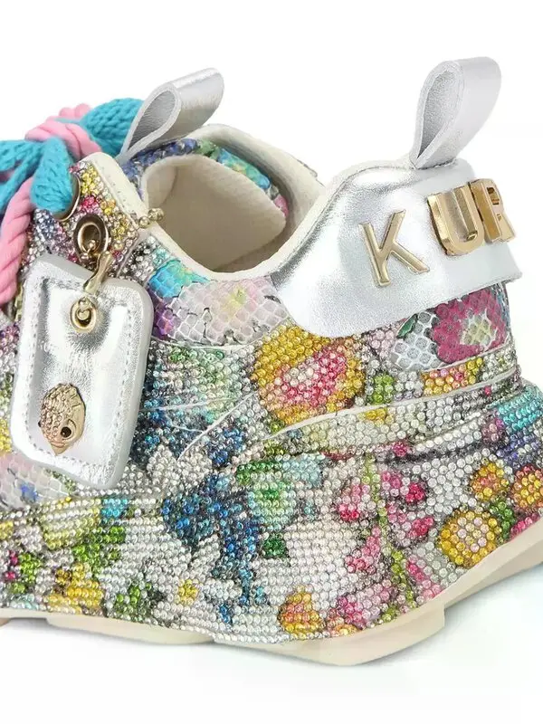 Kurt Geiger Floral Sequin Embellished Lace-up Sneakers