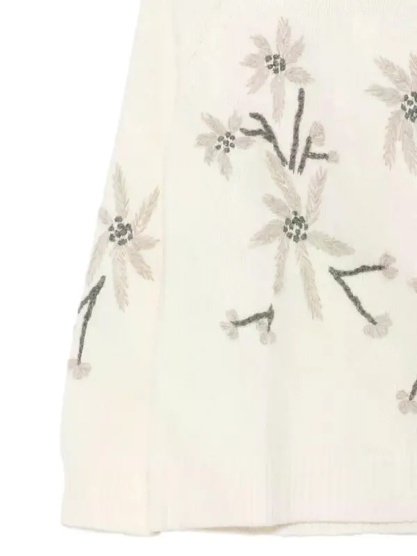 P.a.r.o.s.h Floral Embroidered Raglan Sleeve Sweater