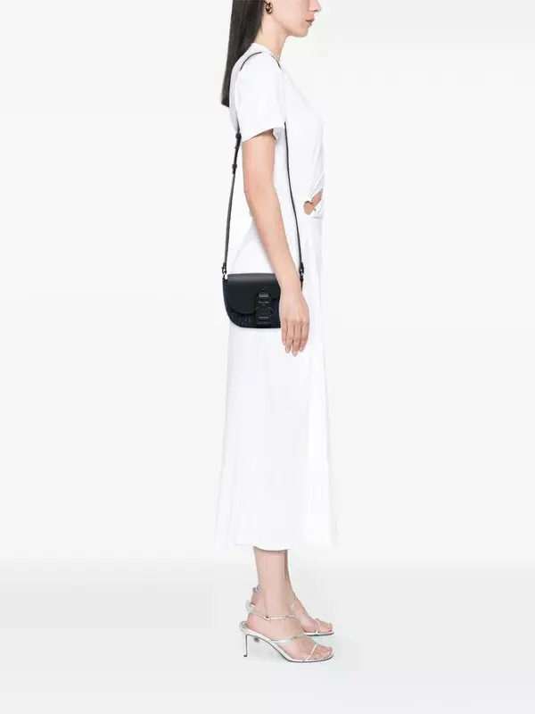Dior 2024 Mini Oblique Canvas Saddle Buckle Messenger Bag Crossbody Bag - Blue