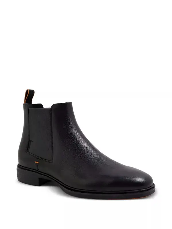 Santoni Leather Chelsea Boots