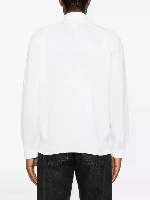 C.P. COMPANY Lens Detail Zip-up Sweater - White